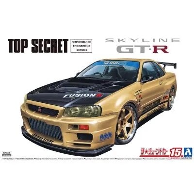 1/24 Модель автомобиля Nissan Skyline GT-R R34 Top Secret, сборная модель 02 05984