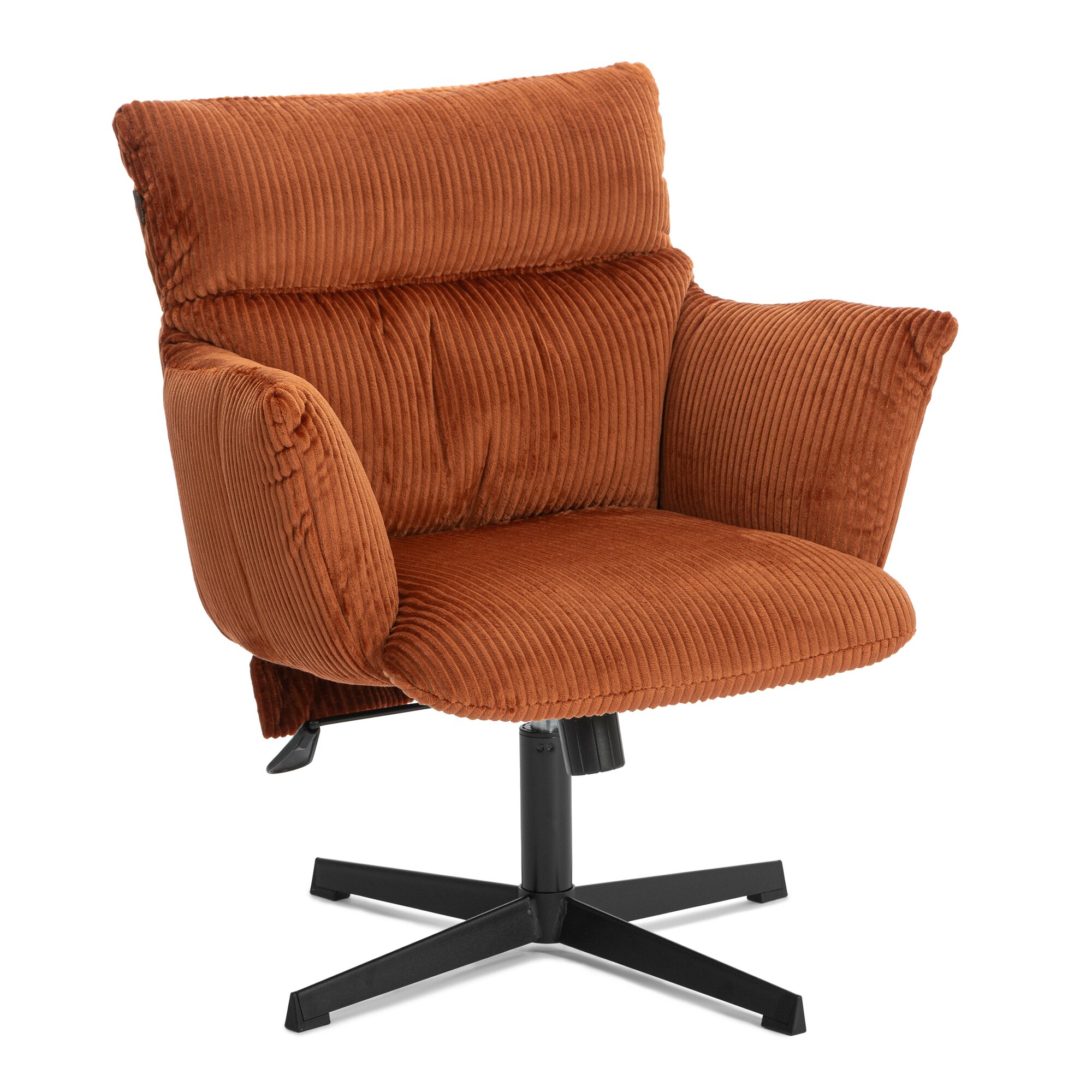 Кресло для дома и офиса TetChair Флаффи, оранжевый вельвет с механизмом качания