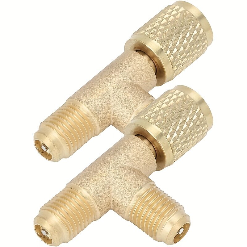 Быстросъемный тройник-переходник 1/4 SAE для хладагентов R22/R12/R134, 2 шт.