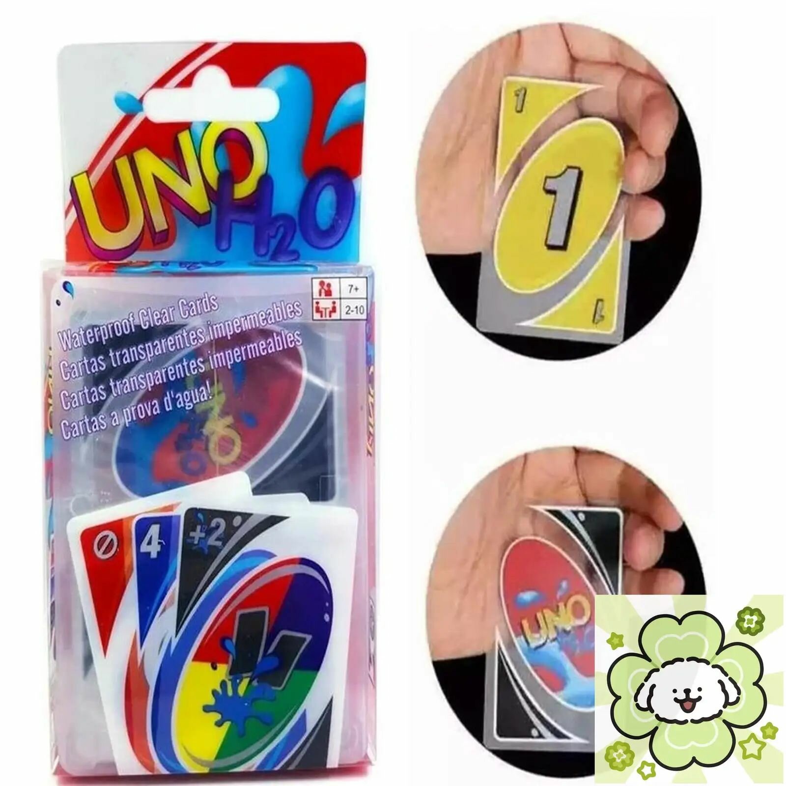 Настольная игра UNO H2O - отличное развлечение для всей семьи и забавный подарок на Рождество! Уникальные Uno карты для игр и веселья