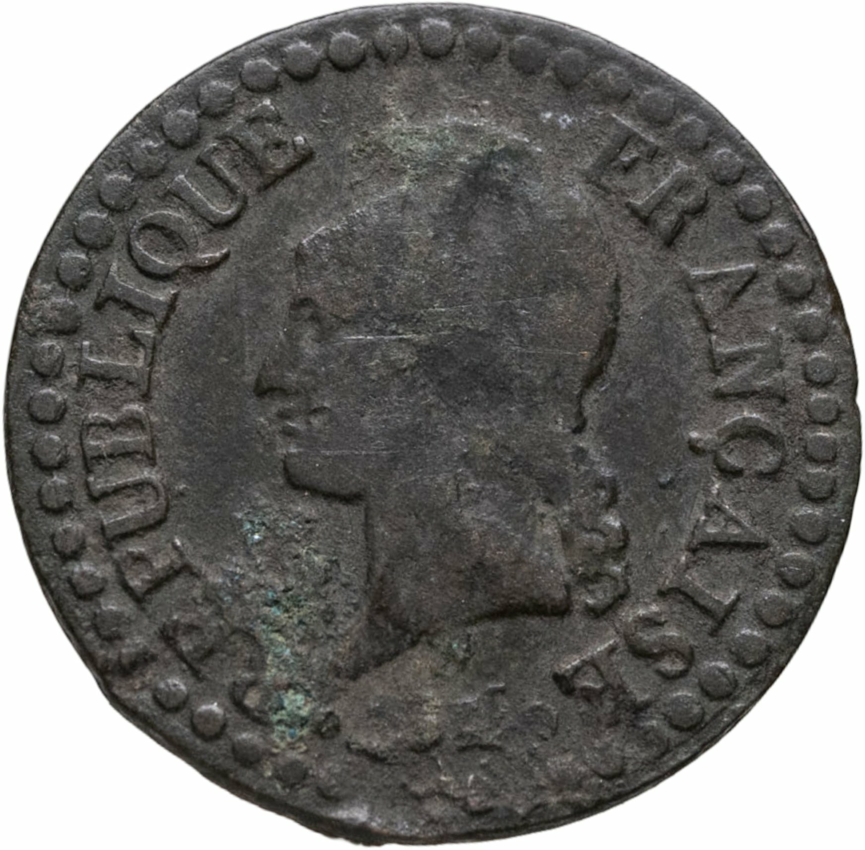 Франция 1 сантим centime 1798-1799, 7 год республиканского календаря, Медь, в сохранности F