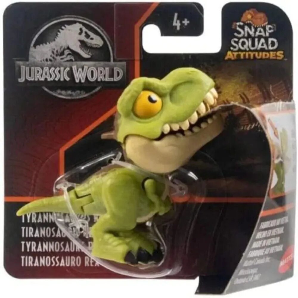 Mattel Jurassic World Snap Squad Attitudes T-Rex Mini Dinosaur Model 4+
