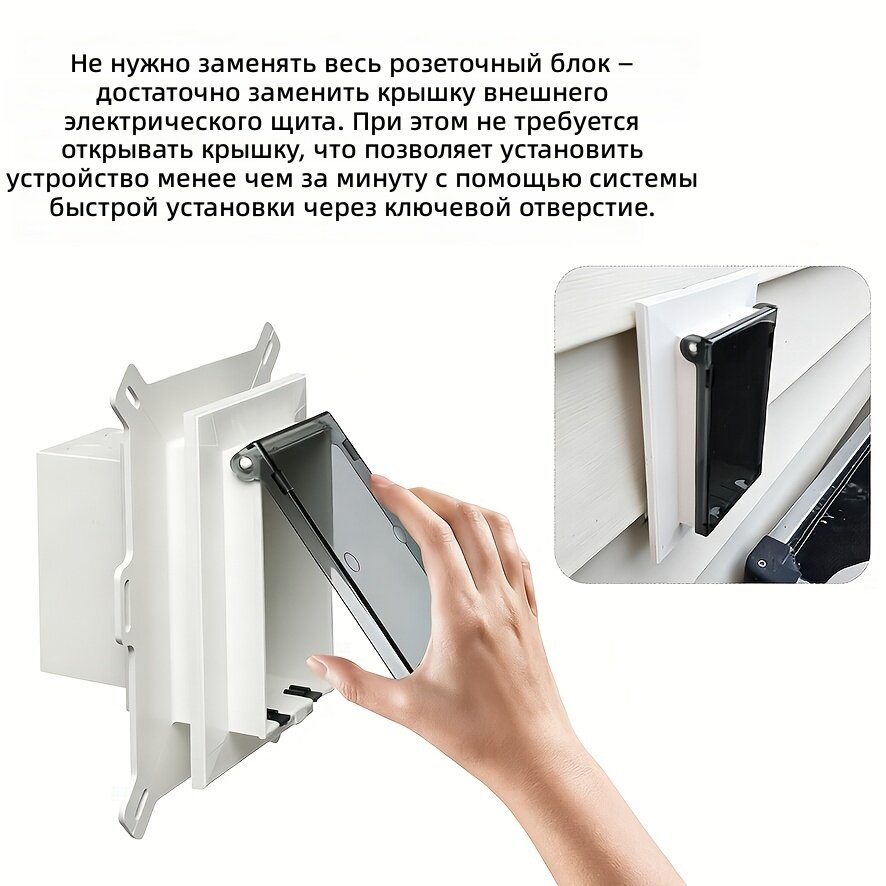Сменная крышка для наружной электрической розеточной коробки, черный