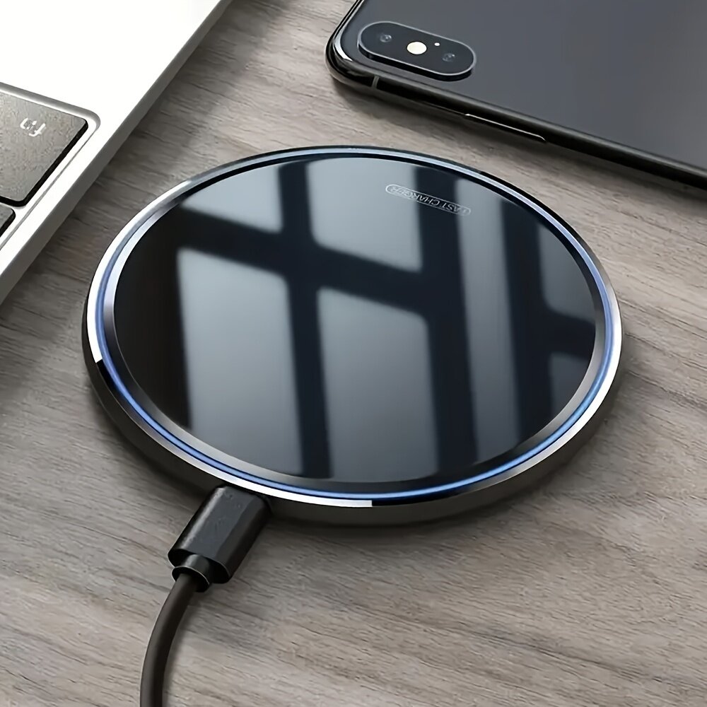 Беспроводная зарядная панель 15W с быстрой зарядкой для iPhone 16/15/14/13/12/11/XS, Samsung S24/S23/S22 и устройств с USB-C, разъем USB-C 3.0, Type A