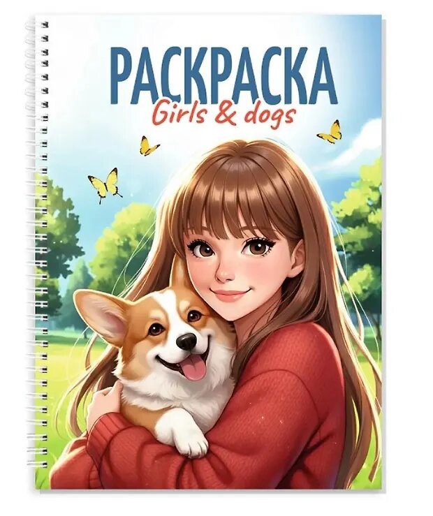 Раскраска-антистресс, Девушки, Giris & dogs (6+), Проф-пресс, 978-5-378-35938-7