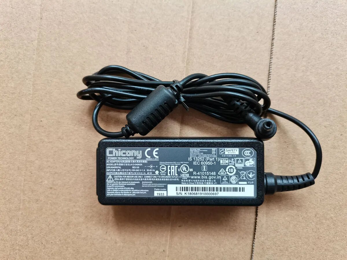 Адаптер для ноутбука Puryuan 19В 40Вт, черный, EU plug
