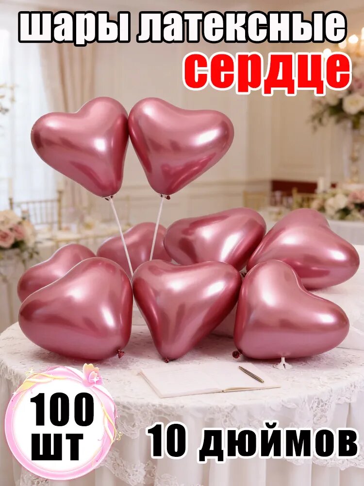 Воздушный шар сердце - Набор латексных шаров для декора дня рождения