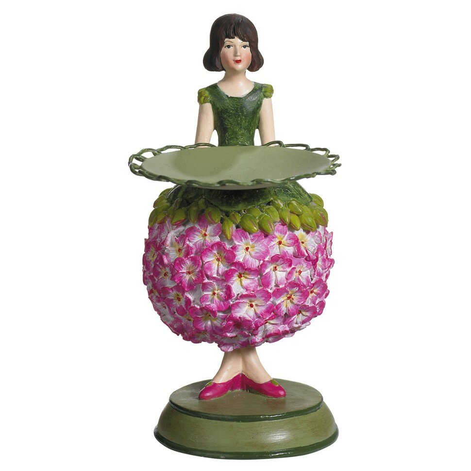 Fiebiger Floristik 850356-404 Фигурка декоративная, Blumenmadchen "Герань", 14 см