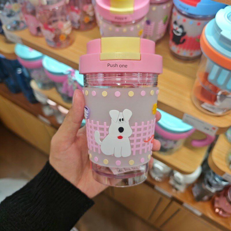 Кружка для холодного кофе MINISO Apple Puppy Series 380 мл MINISO розовая кофейная чашка
