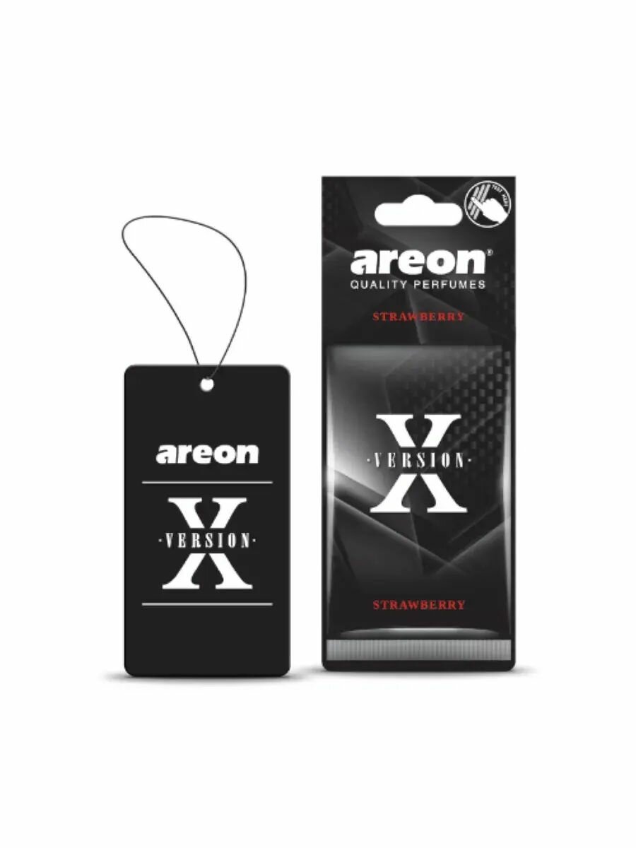 Ароматизатор Areon "X Version", подвесной, пропитанный, аромат клубники