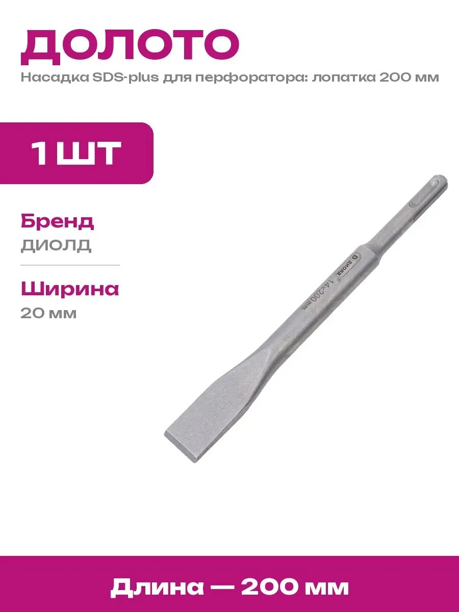 Лопатка для перфоратора SDS-plus плоская 200 мм для бетона