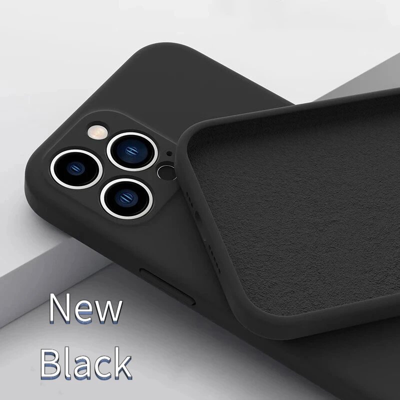 Матовый защитный чехол из микрофибры для iPhone 17 16 15 14 13 12 11 Pro iPhone 16, Черный, Black