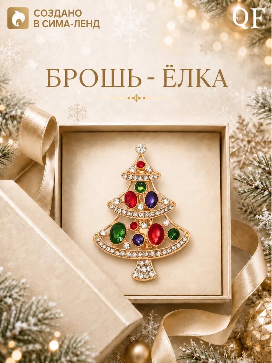 Брошь Queen Fair, стразы, эмаль