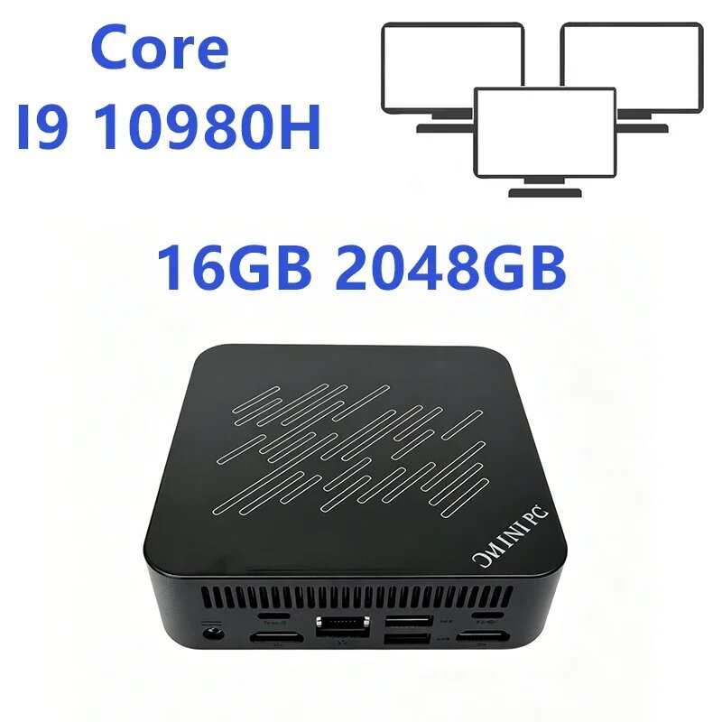 Мини-ПК Intel Core i9-10980HK 32ГБ ОЗУ + 2ТБ WiFi6, BT5.2, 4K 16GB 2048GB