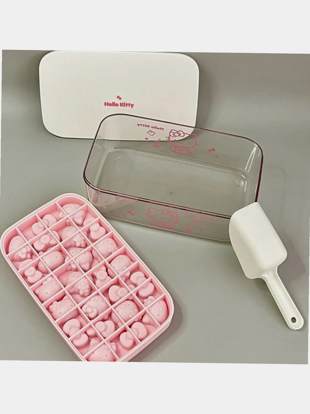 Формочка для льда MINISO "Hello Kitty", силикон, розовая, 1 шт