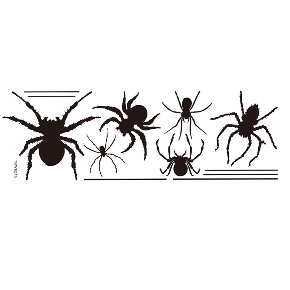 Лист Креативных Наклеек для Дома Спаider Design для Halloween 98.00X35.00X0.05 CM Чёрный Цвет
