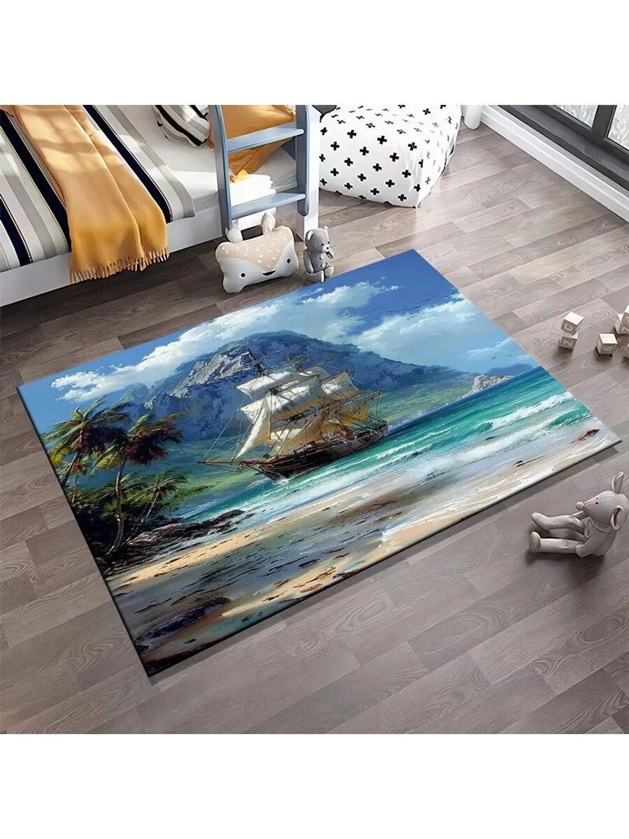 Защитный коврик 120x160 см, толщина 12 мм, лазурный, классический