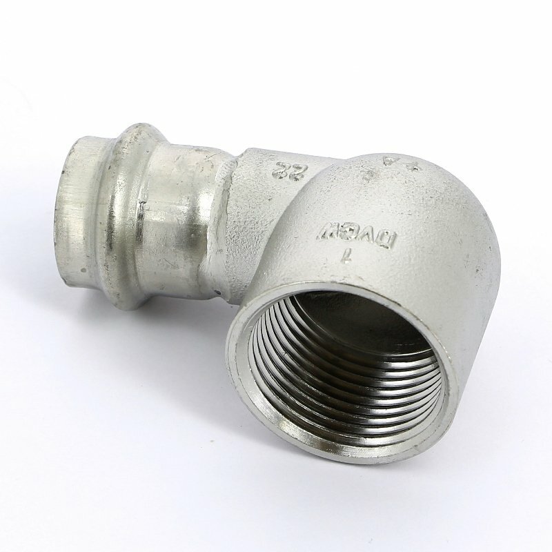 Угол пресс-В компактный 22x1" нержавеющая сталь Sanpress Inox VIEGA