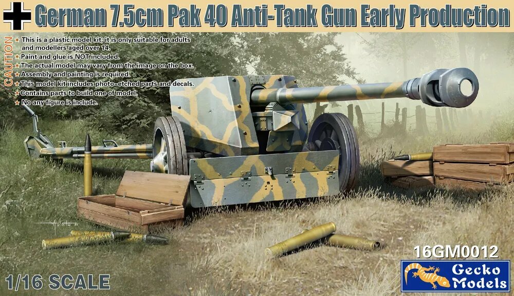 Gecko Models 1/16 16GM0012 Немецкая противотанковая пушка 7.5cm Pak 40