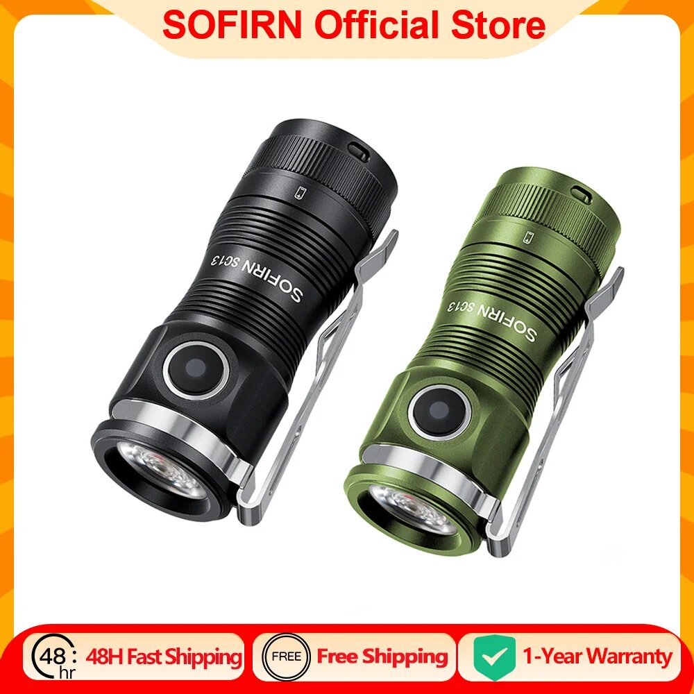 Sofirn SC13 тактический фонарик, зеленый, 519A-5000K