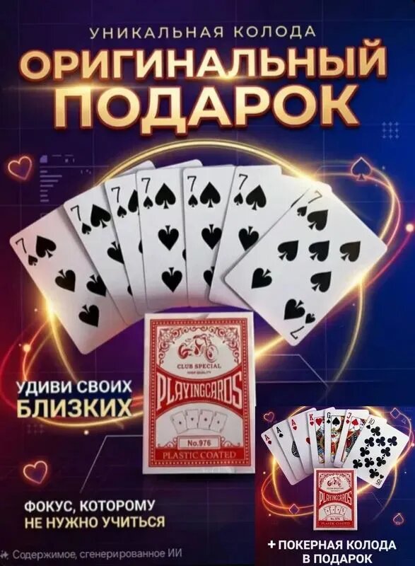 Колода карт для фокусов Уникальная, эффектный подарок, с покерной колодой в подарок