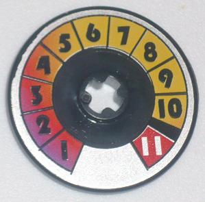 Technic, Disk 3 x 3 with Numbers 1 to 11 Pattern, 2723pb044 Black U