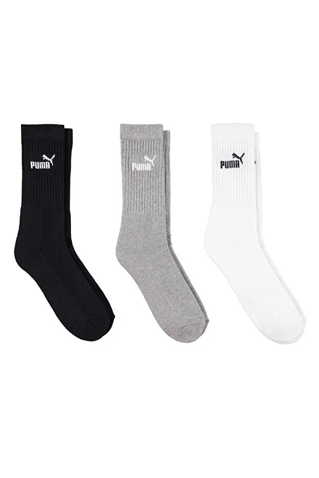 Носки PUMA ELEMENTS UNISEX CREW SOCK 3P, комплект