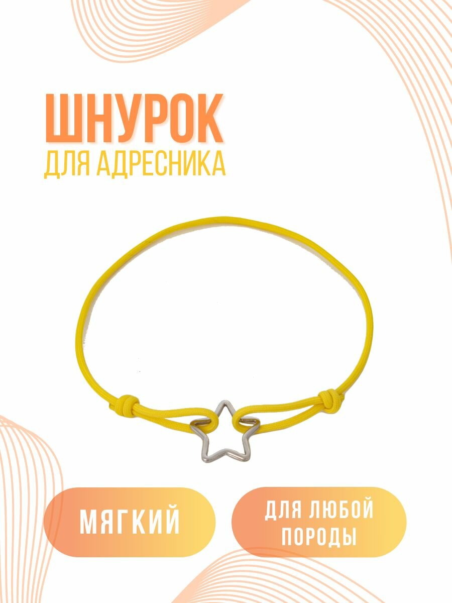 Шнурок для адресника со звездой регулируемый для собак, кошек и щенков