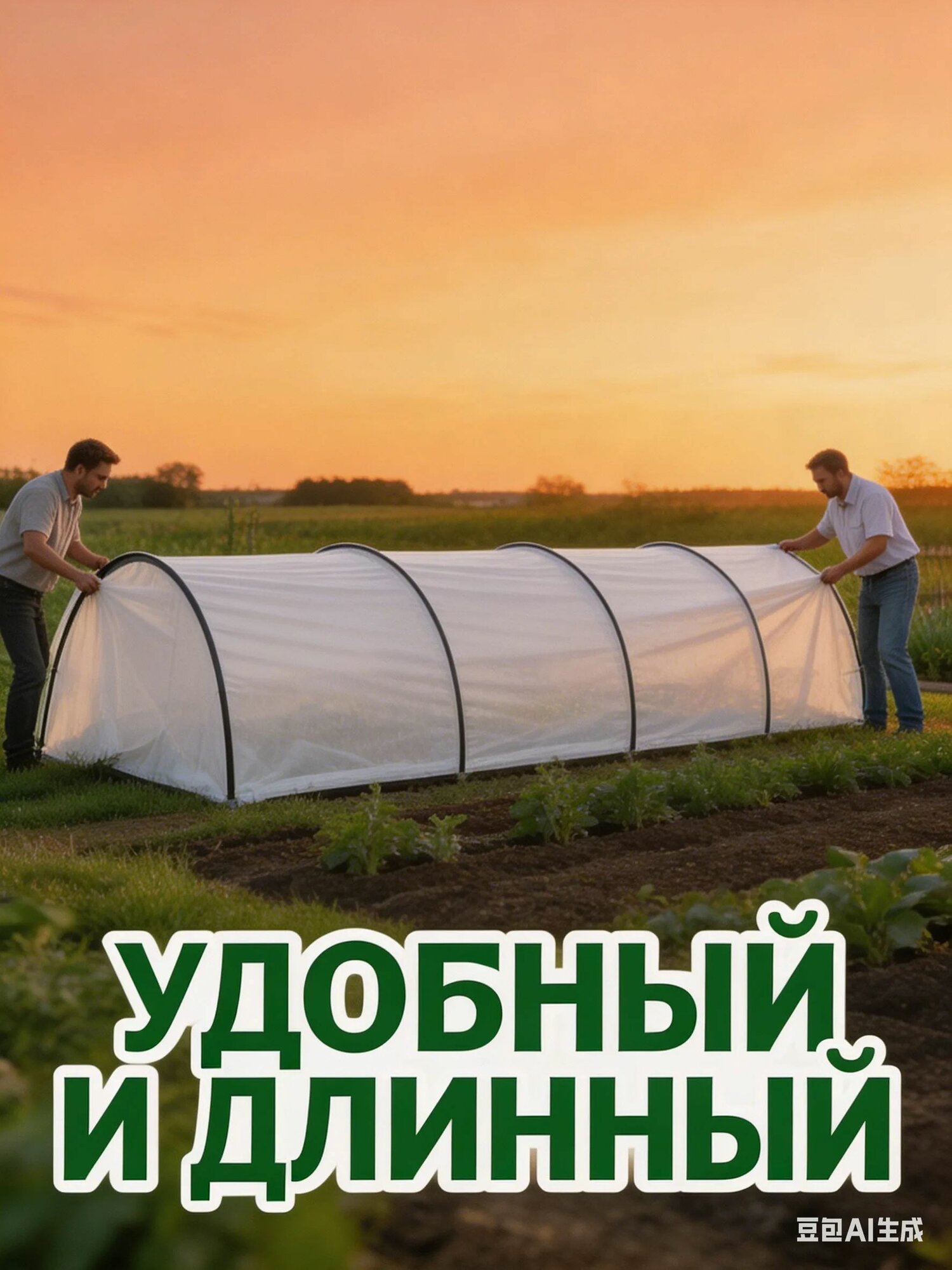 Парник, теплица арочная Парник для дачи с дугами ПНД, длина 6 м, укрывной материал спанбонд 42, готовый к установке, защита от заморозков, мини-теплица для рассады 6.23х2.21х1.45м, ПНД (Полиэтилен низкого давления)