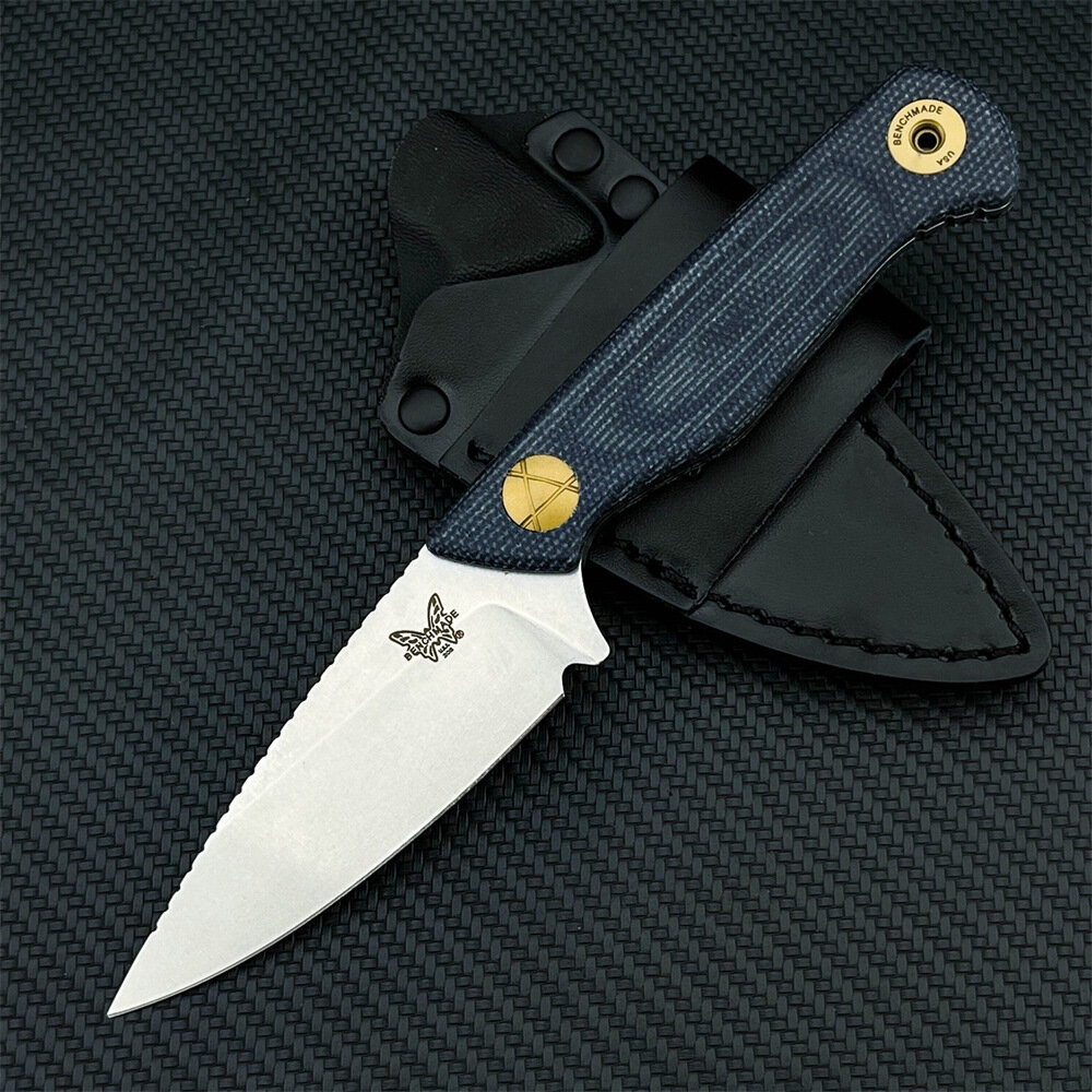 Benchmade203 Миниатюрный прямой походной нож, многофункциональный портативный инструмент для кемпинга, рыбалки, выживания и самообороны
