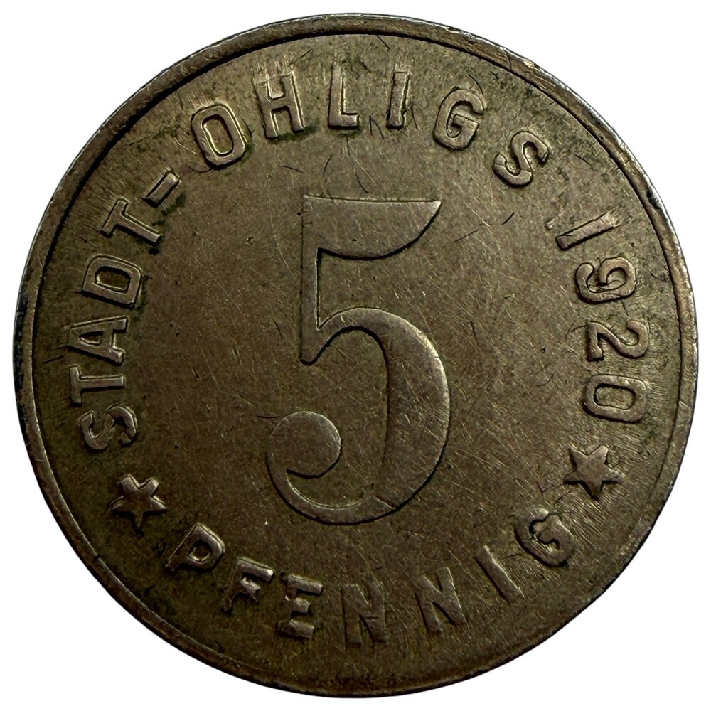 Германия, Веймарская республика, Олигс 5 пфеннигов 1920 г. (Круг из точек)
