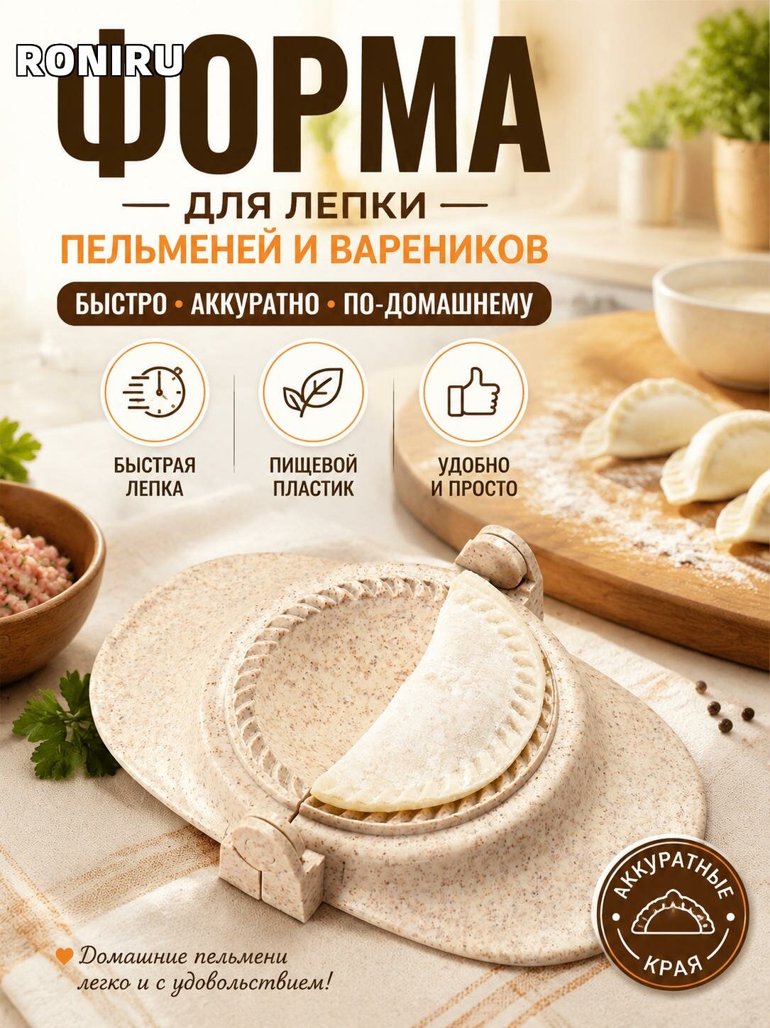 Форма для пельменей и вареников из пищевого пластика — быстрый способ лепки аккуратных пельменей на домашней кухне