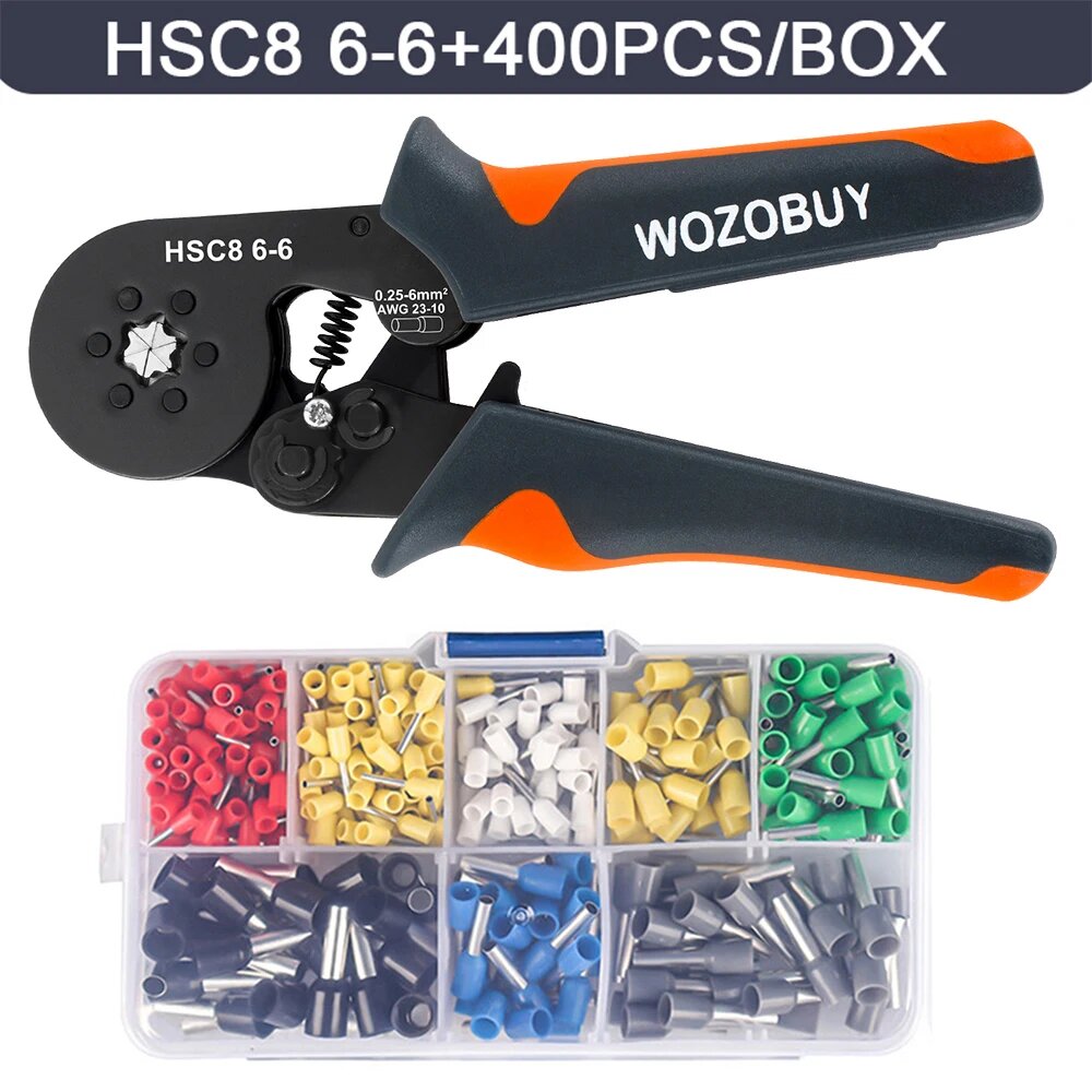 Набор инструментов WOZOBUY для обжима клемм из углеродистой стали HSC8 6-6 400PCS
