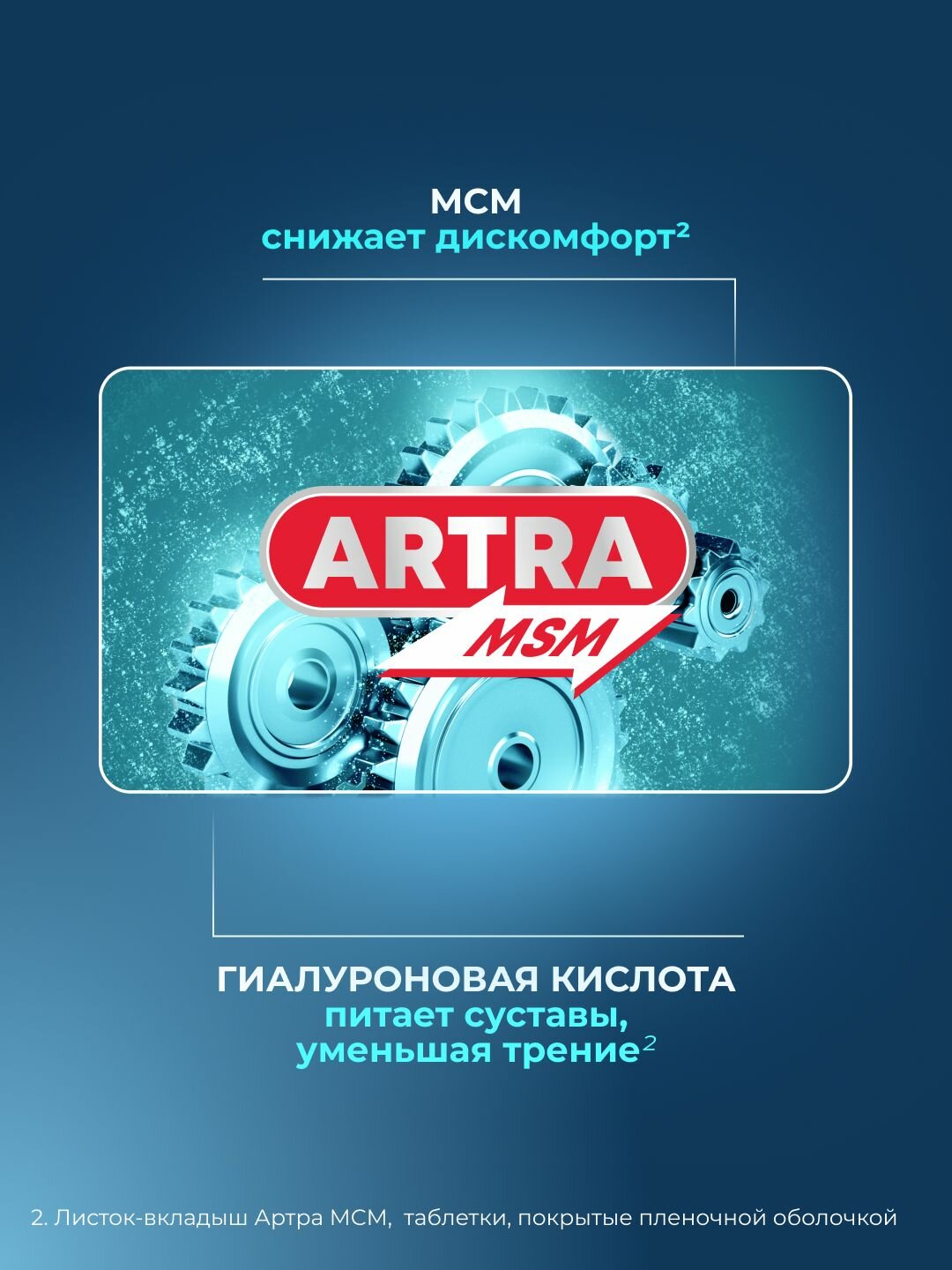 Артра MSM, хондропротектор для суставов и позвоночника с хондроитином, глюкозамином и МСМ, таб. 60 шт — фото 1