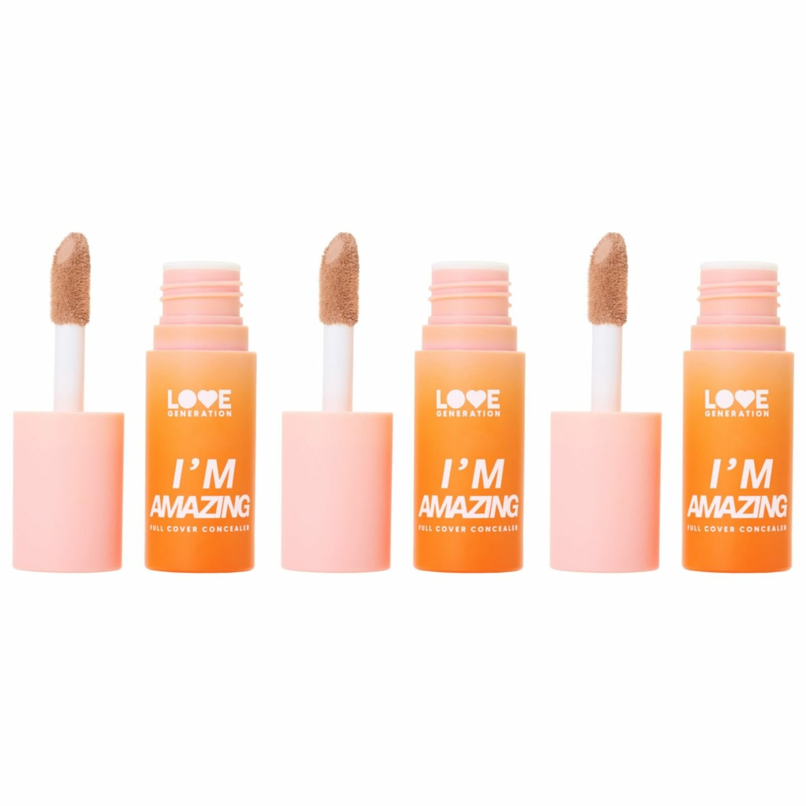 Love Generation Консилер перекрывающий Full Cover Concealer I m Amazing, тон 04 бежевый, 5 мл, 3 шт