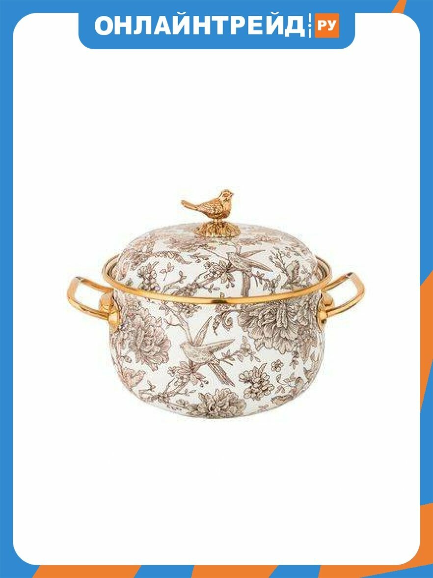 Кастрюля Agness с крышкой "Royal Garden" 2,1 л, 16 см. (950-081)