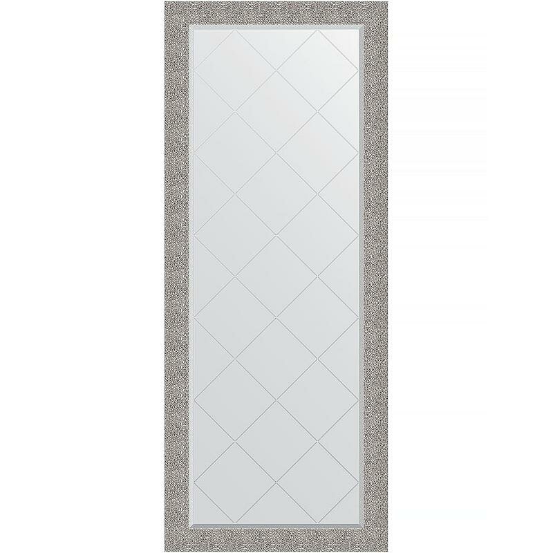 Зеркало Evoform Exclusive-G Floor 201х81 BY 6383 с гравировкой в багетной раме - Чеканка серебряная 90 мм