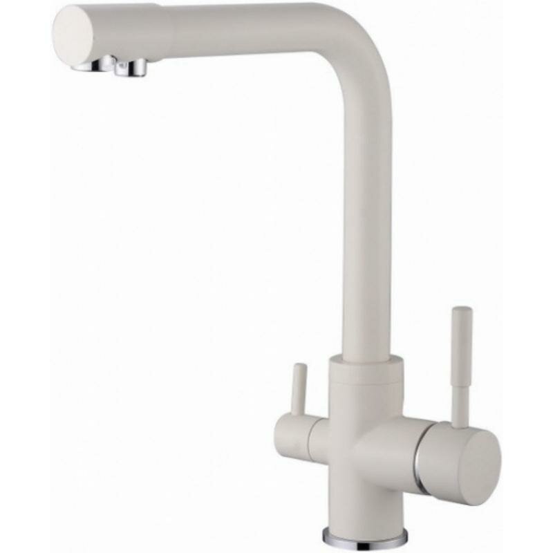 Смеситель для кухни Viko V-50 V-5044 белый, с краном для питьевой воды, рычажный, латунь