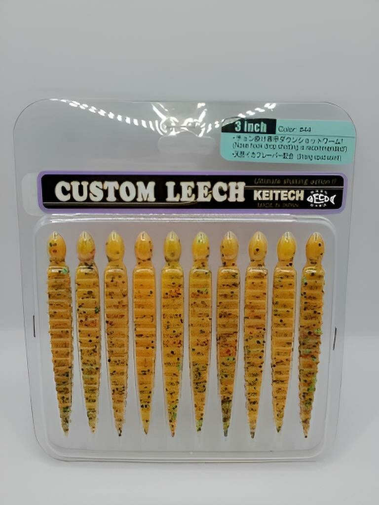 Мягкая приманка Keitech Custom Leech пиявка: набор 10шт, 80мм, 3г