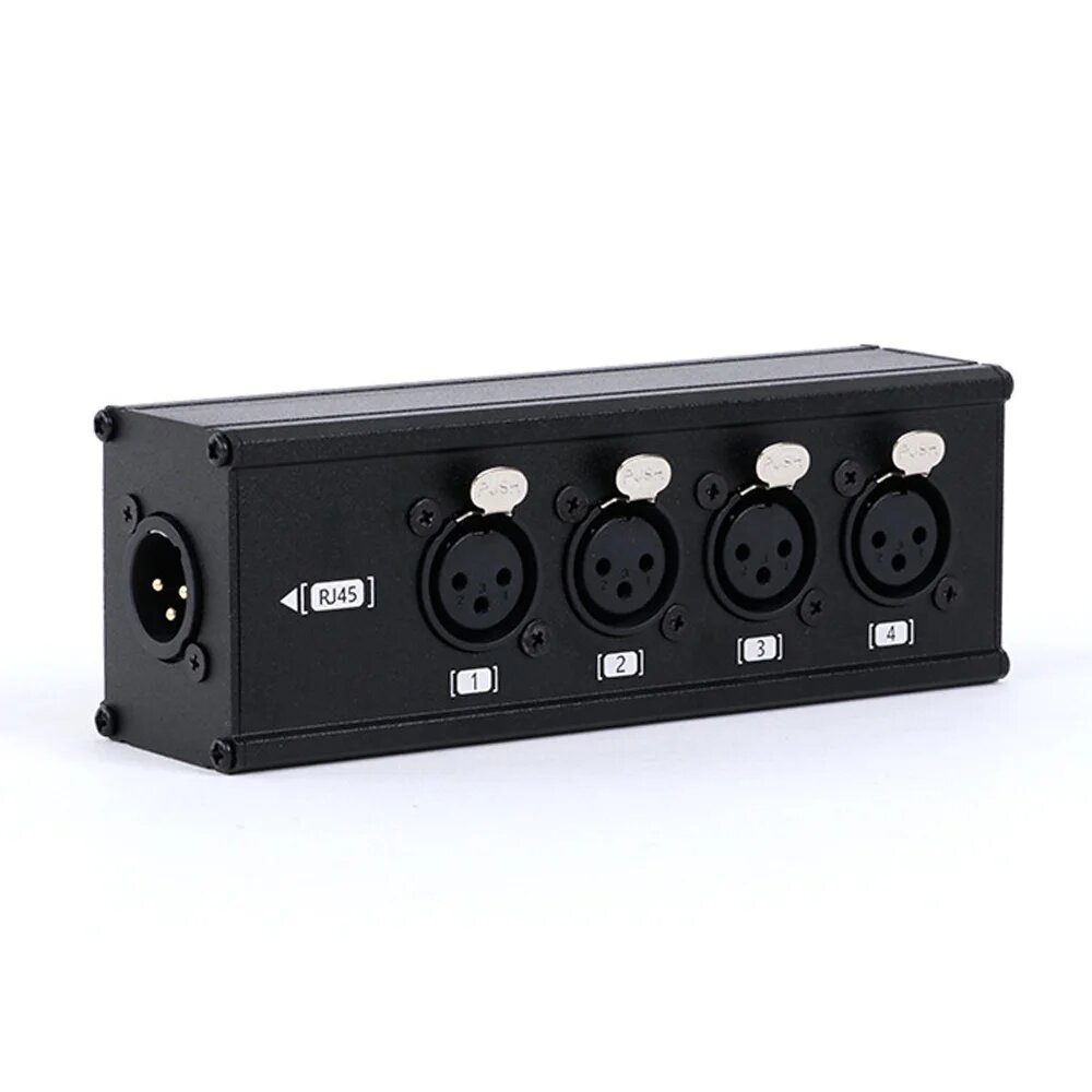 R 1-XLR Input to 4-XLR Output Аудиоразветвитель 1M to 4F-Black