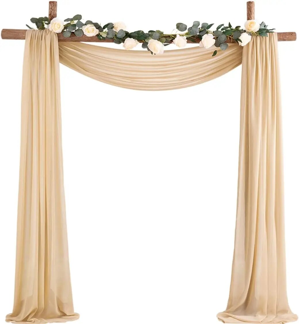 Терракотовый шифоновый свадебный арк 70X200cm, Бежевый, Champagne