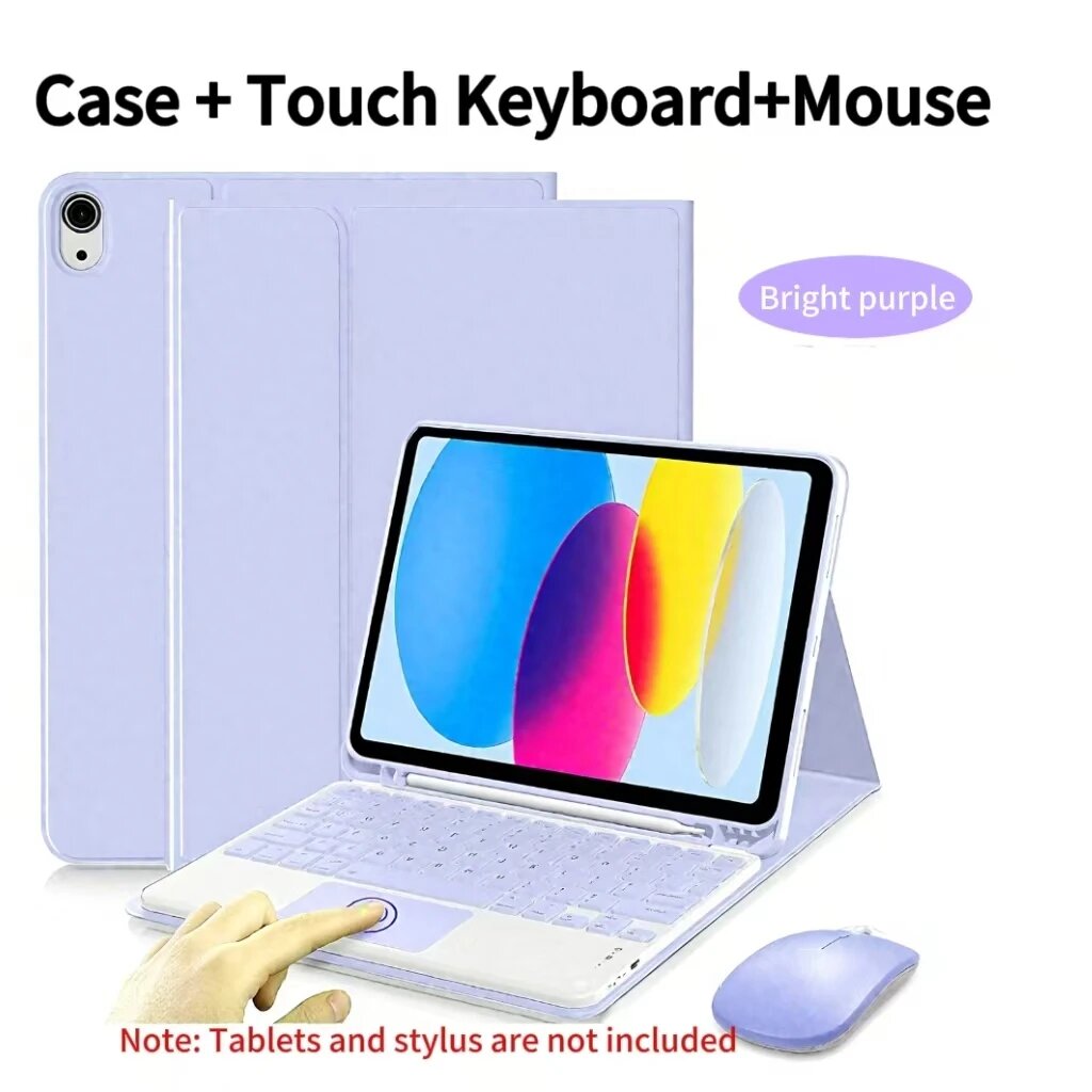 Чехол для iPad A16 11 дюймов с клавиатурой HUAIBX bright purple 4, Portuguese