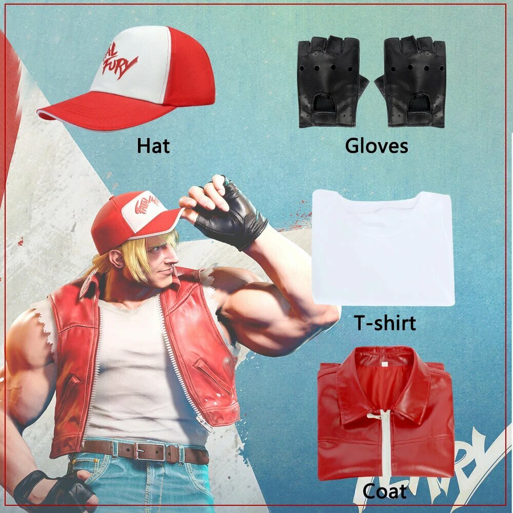 Костюм Терри Богард KOF, Hat, Gloves, Coat, T-shirt
