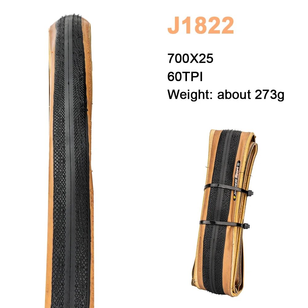 Шоссейная шина 700x25 J1822, 60TPI, черная/желтая