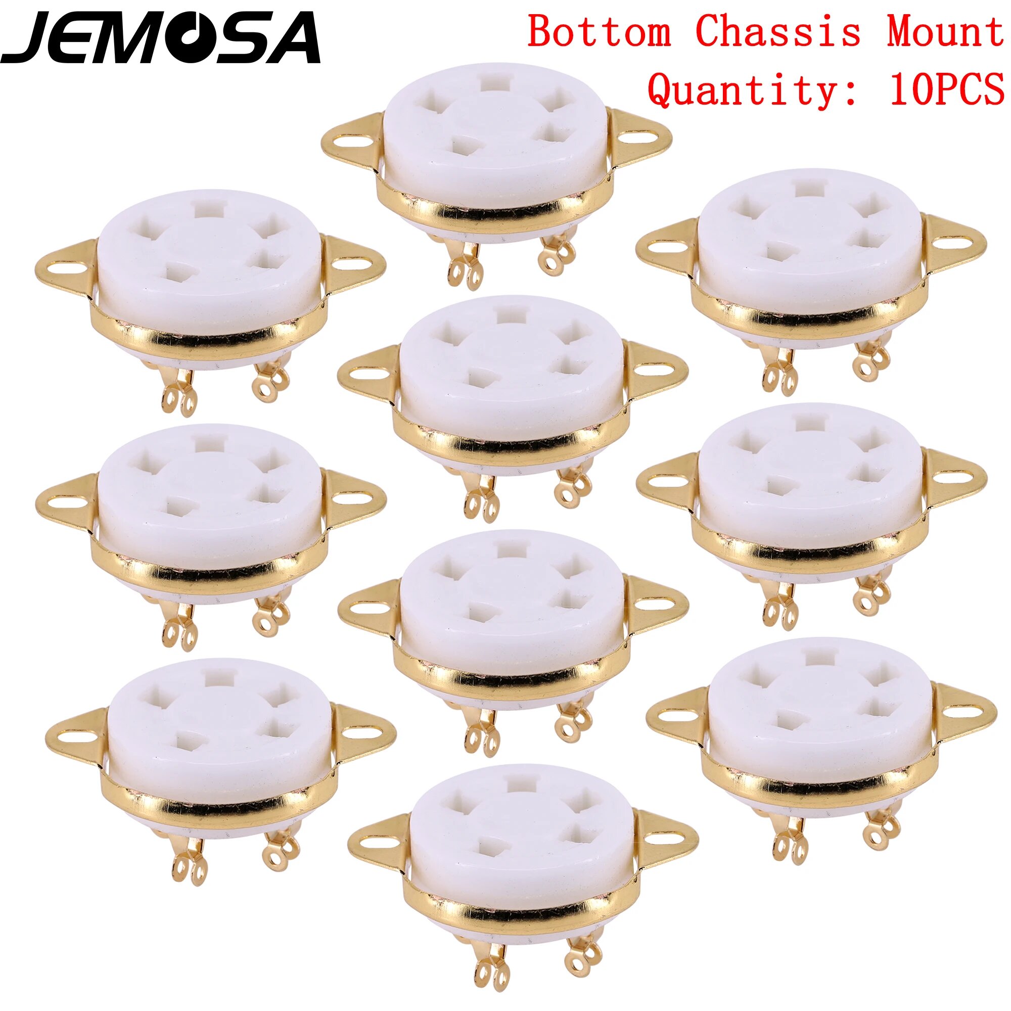 Керамические патроны для ламп JEMOSA GZC5-2 5шт Bottom-Gold-10PCS