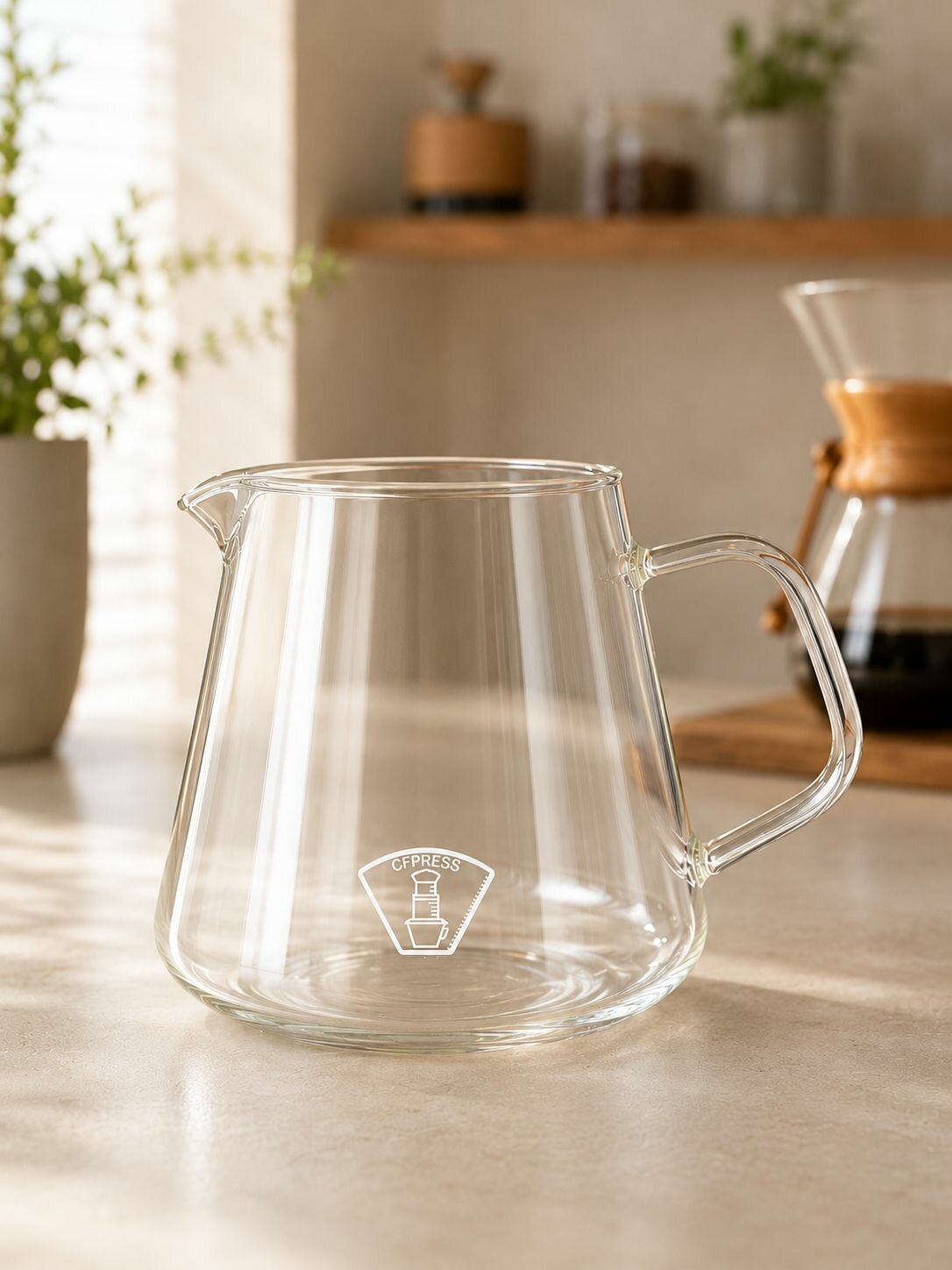 Чайник сервер для кофе CFPRESS Coffee Server, 600 мл, из боросиликатного стекла — фото 1