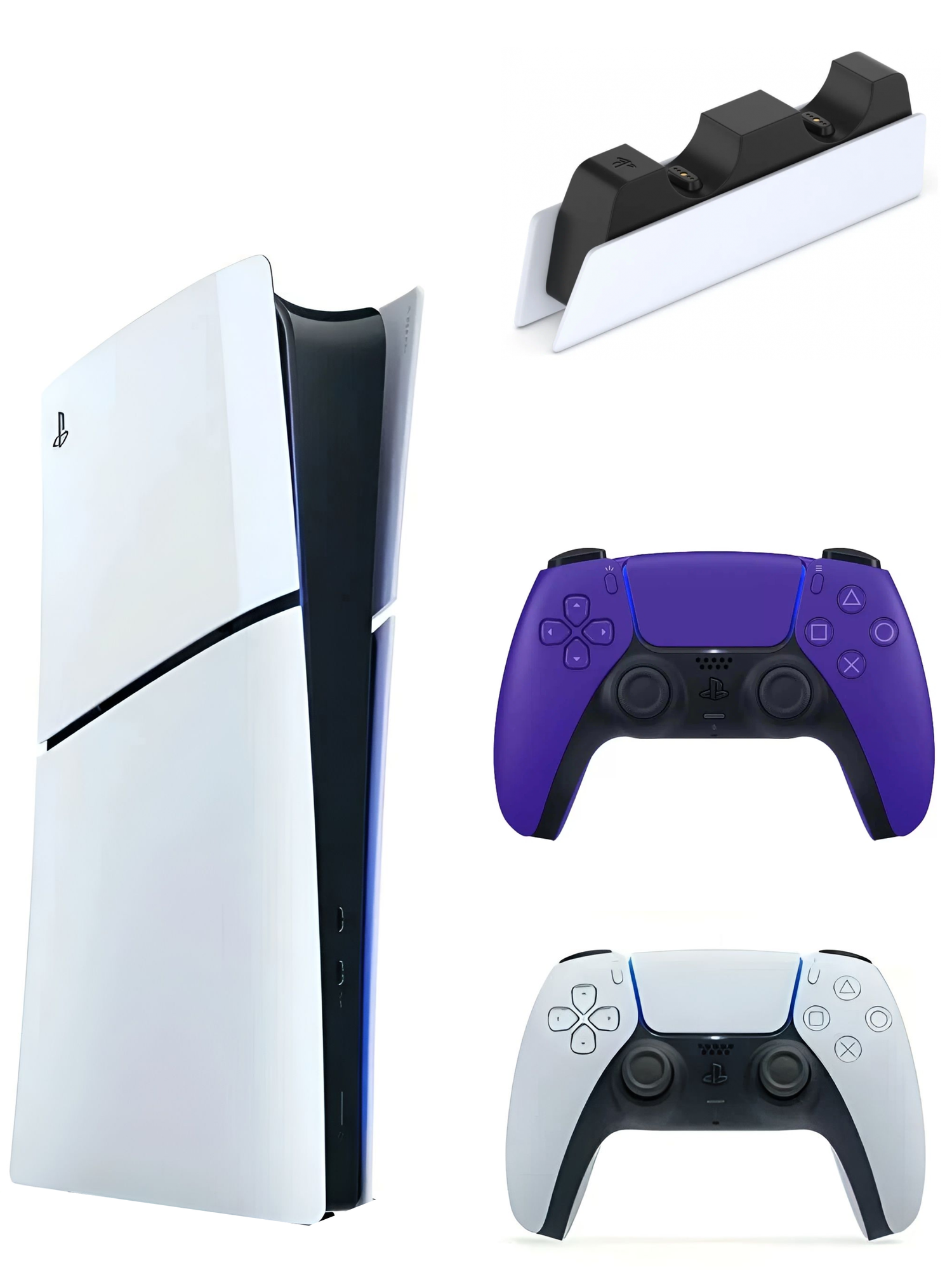 Игровая приставка Sony PlayStation 5 PS5 Slim Digital (Без дисковода) + 2-й геймпад(фиолетовый) + зарядное устройство
