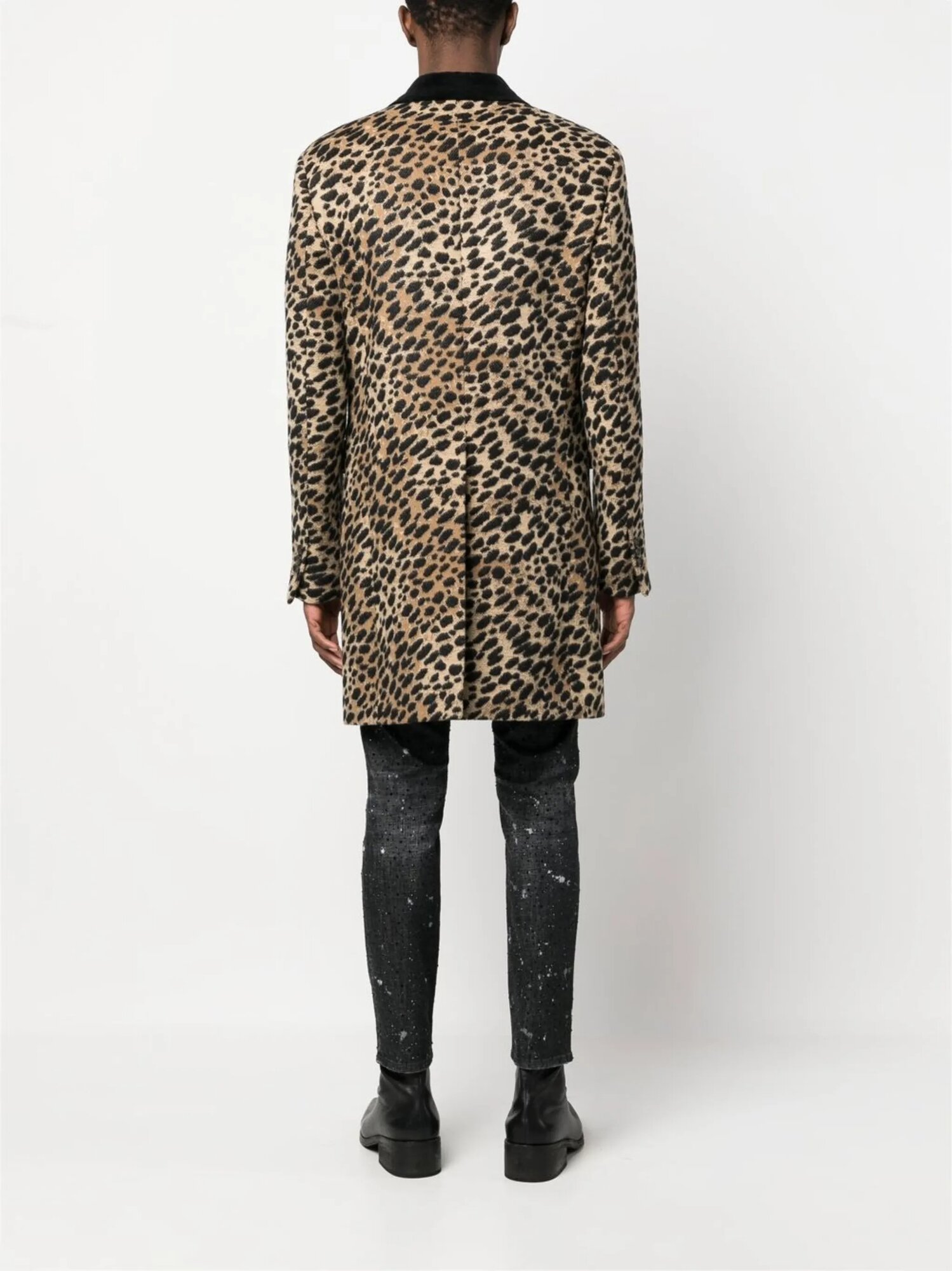 Пальто DSQUARED2 Leopard-print single-breasted coat, размер 48 — фото 1