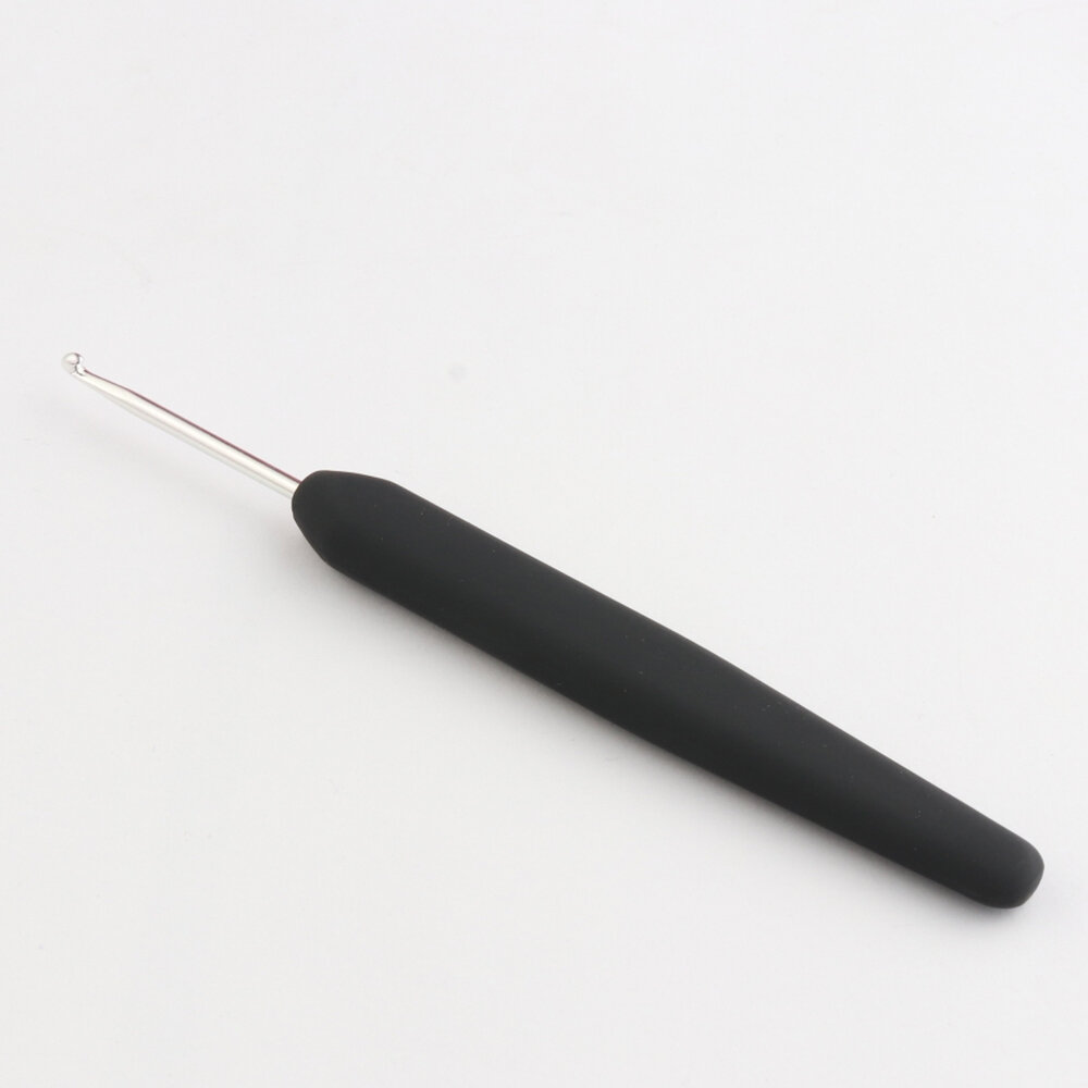 KnitPro 30897 Aluminium Крючок серебристого цвета для вязания с эргономичной черной ручкой №2.75