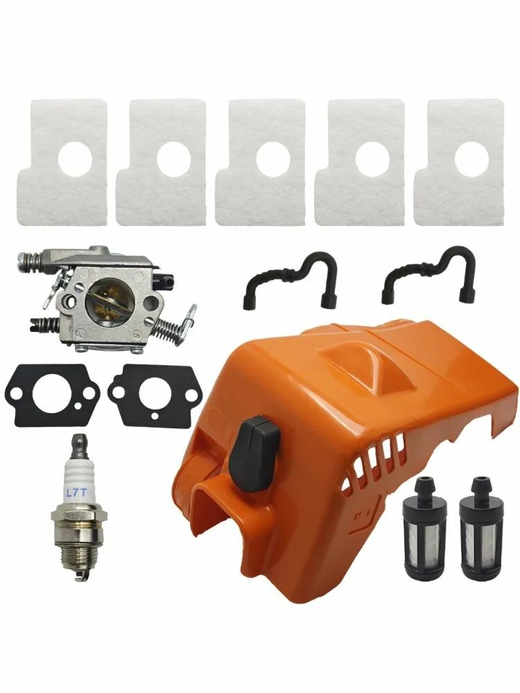 Верхняя крышка цилиндра двигателя, кожух карбюратора для Stihl MS180 MS170 018 017 MS 180 170 Walbro Carby, воздушный топливный фильтр, шланг